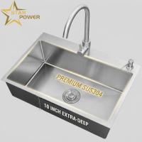 China Undermount Kitchen Sink SUS304 Stainless Steel Single Bowl Kitchen Sink Chrome Plated Undermount 700mm 10-Inch Extra-Deep Basin | Custom Basin Depth Available | Custom Steel Gauge Available for sale