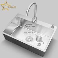 China Undermount Kitchen Sink Food-Grade 304 SS Single Bowl Kitchen Sink Brushed Undermount 900mm 250mm Deep Basin | Custom Basin Depth Available | Custom Steel Gauge Available for sale