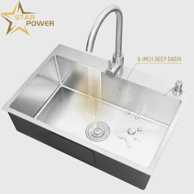 China 304 Stainless Steel Equal Double Bowl Kitchen Sink Nano-Coated Drop-In 600mm 9-Inch Deep Basin for sale