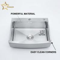 China 304 Stainless Steel Handmade Farmhouse Kitchen Sink 33x22 Inch, 16 Gauge Apron Front, R10 Rounded Corner Design for sale