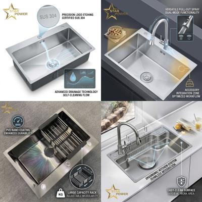 China Drop-in 304 Stainless Steel Double Bowl Kitchen Sink 33x22 Inch, 50/50 Split, Built-in Drainboard And Strainer for sale