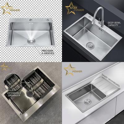 China 304 Stainless Steel Undermount Bar Prep Kitchen Sink 15x15 Inch, Commercial Grade 18 Gauge, Fast Drain X Groove for sale