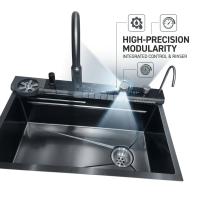 China 33x22 Inch Undermount Double Bowl Kitchen Sink 304 Stainless Steel 18 Gauge PVD Gunmetal Finish for sale