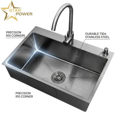 China 15 Inch Undermount Bar Prep Kitchen Sink 304 Stainless Steel Single Bowl 22 Gauge Round With Accessories for sale