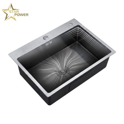 China 16 Gauge 304 Stainless Steel Double Bowl Kitchen Sink Drop-in 30x18 Inch 9 Inch Deep Basin Brushed Finish for sale
