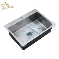 China 16 Gauge 304 Stainless Steel Deep Single Bowl Kitchen Sink Drop-in 25x22 Inch 10 Inch Basin Brushed Finish for sale