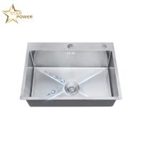 China Commercial 32 Inch Undermount Kitchen Sink SUS304 16 Gauge Single Bowl with Drainboard for sale