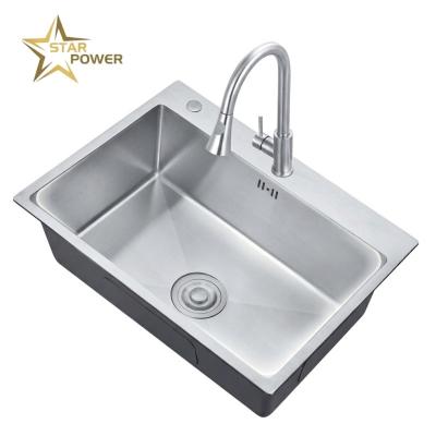 China Nano 25x22 Drop-In Kitchen Sink SUS304 Antibacterial Single Bowl 18 Gauge for sale