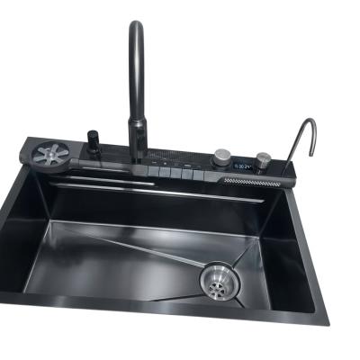 China PVD Gunmetal 33x22 Undermount Double Bowl Kitchen Sink SUS304 Handmade 18 Gauge for sale