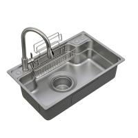 China Farmhouse 36 Inch Apron Front Double Bowl Kitchen Sink SUS304 Handmade 16 Gauge for sale