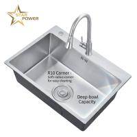 China Nano Black 31x20 Undermount Handmade Kitchen Sink SUS304 Single Bowl 18 Gauge for sale