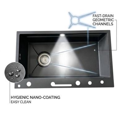 China Drop-In 32x19 Double Bowl Kitchen Sink SUS304 18 Gauge with Faucet Holes for sale
