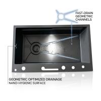 China Undermount 33x22 Handmade Double Bowl Kitchen Sink SUS304 60/40 Split 18 Gauge for sale