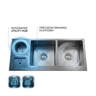 China 36 Inch PVD Gold Single Bowl Farmhouse Workstation Kitchen Sink SUS304 16 Gauge for sale