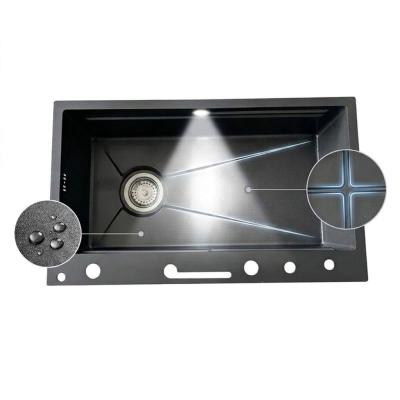 China 40 Inch Commercial Double Bowl Drop-In Kitchen Sink 16 Gauge with Drainboard for sale