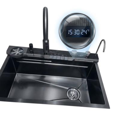 China 24 Inch Handmade Single Bowl Undermount Kitchen Sink 16 Gauge Gunmetal PVD for sale