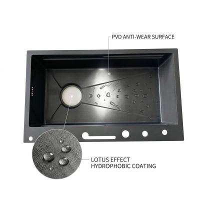 China 33 Inch Undermount Double Bowl Kitchen Sink 16 Gauge with Soap Dispenser SUS304 for sale