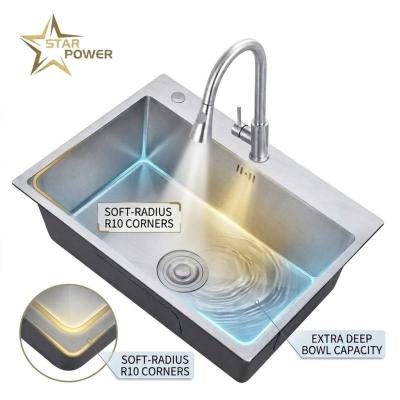 China 25 Inch Laundry Utility Sink SUS304 20 Gauge Deep Basin with Faucet Assembly for sale
