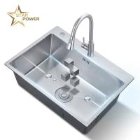 China 24 Inch Undermount Single Bowl Kitchen Sink SUS304 18 Gauge with Nano Coating for sale