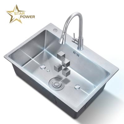 China 24 Inch Undermount Single Bowl Kitchen Sink SUS304 18 Gauge with Nano Coating for sale