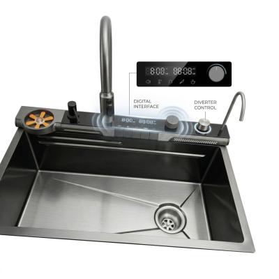 China 32 Inch Drop-In Double Bowl Kitchen Sink SUS304 20 Gauge with Glass Cover for sale