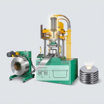China Cookware Lid Stamping Production Line 135 Ton Automatic Hydraulic Press with Servo Feeding System for sale