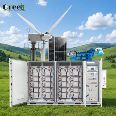 China 100-3000kW Capacity Hybrid Solar System and Wind Solar Hybrid System with LiFePO4 Lithium Battery and IP65 Protection Degree for sale