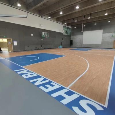 China Relle Basketball Court Vinyl Sport Flooring 6mm with UV Coating and Noise Reduction for sale