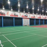 China Indoor Green Synthetic Badminton Court Flooring Roll Mat With PVC And Limestone By Relle for sale