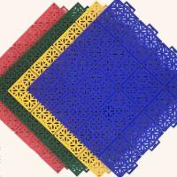 China Blue PP Interlocking Sports Flooring 3.5mm 4.5mm 6mm Outdoor Sports Interlocking Tiles for sale