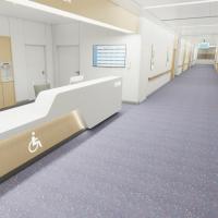 China Hospital Wheelchair-Compatible Noise-Reducing Diamond Sand Safety Flooring for sale