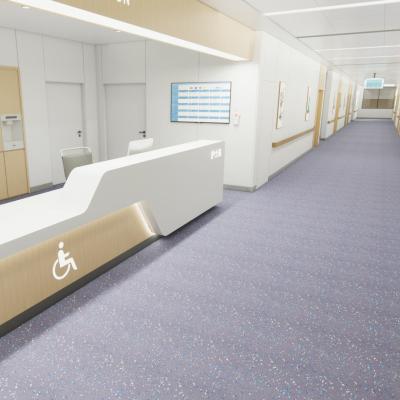 China Hospital Wheelchair-Compatible Noise-Reducing Diamond Sand Safety Flooring for sale