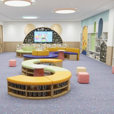 China Kindergarten Anti-Slip Fall-Resistant Diamond Sand Safety Flooring for sale