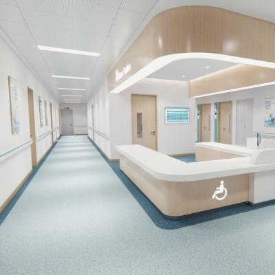 China Relle MedSecure Multi-Layer Flooring - Antibacterial, Slip-Resistant Soundproof for Hospitals for sale