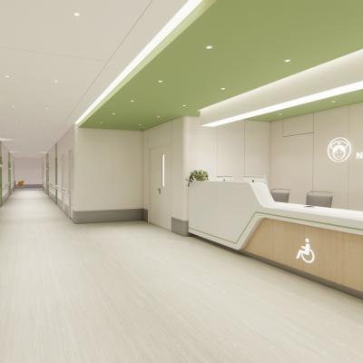 China Multi-Layer LVT Wood Grain Antibacterial Ward Flooring for sale