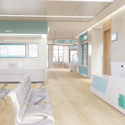 China Hospital Patient Room Antibacterial Wear-Resistant LVT Carpet Pattern Flooring for sale