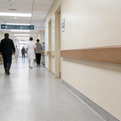 China Relle ADA-Compliant Wood Effect Corridor Handrail, Impact-Resistant for sale