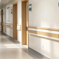 China PVC Wood Grain Handrail, Anti-Impact Wall Protection Rail for Hospital Corridors Senior Care Facilities for sale