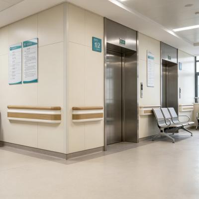 China PVC Wood Grain Handrail, Anti-Impact Wall Protection Rail for Hospital Corridors Senior Care Facilities for sale