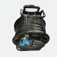 China Portable Empty Retractable Cable Reel 100M 200M 500M Armored Tactical Fiber Optic Patch Cord for sale