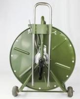 China Mobile Portable Metal Cable Reel , Retractable Hose Reel For Tactical Fiber Optic Cable for sale