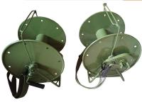 China Mobile Portable Metal Cable Reel , Retractable Hose Reel For Tactical Fiber Optic Cable for sale