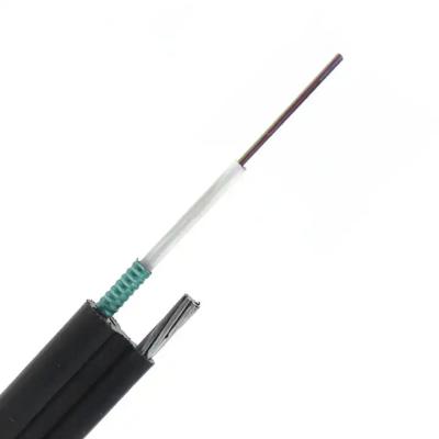 China 8 Core Single Mode Fiber Optic Cable Armoured Aerial Figure 8 Optical Fiber Cable for sale