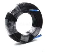 China Fiber Optic Cable SC Leather Cord Jumper Indoor Outdoor FTTH Flat Optic Cable Single-Mode Patch Cord with Connector for sale