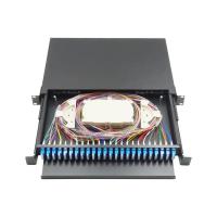 China Rack Mounted Sliding Type 1U 24 Port Fiber Patch Panel LC UPC Quad Fully Loaded 96 Core ODF for sale