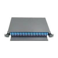China Rack Mounted Sliding Type 1U 24 Port Fiber Patch Panel LC UPC Quad Fully Loaded 96 Core ODF for sale