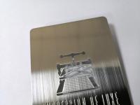 China Custom Metal Business Cards Laser Cut Engraved Golden Silver Brushed for sale
