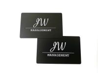 China Customized Cr80 Matt Black Steel Business Card Moq1 Deboss Logo for sale