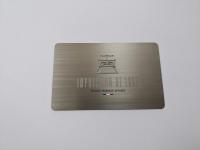 China 0.5mm Thickness Metal Business Cards Deboss Logo Silver Gold Brushed Finish for sale