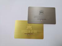 China 0.5mm Thickness Metal Business Cards Deboss Logo Silver Gold Brushed Finish for sale